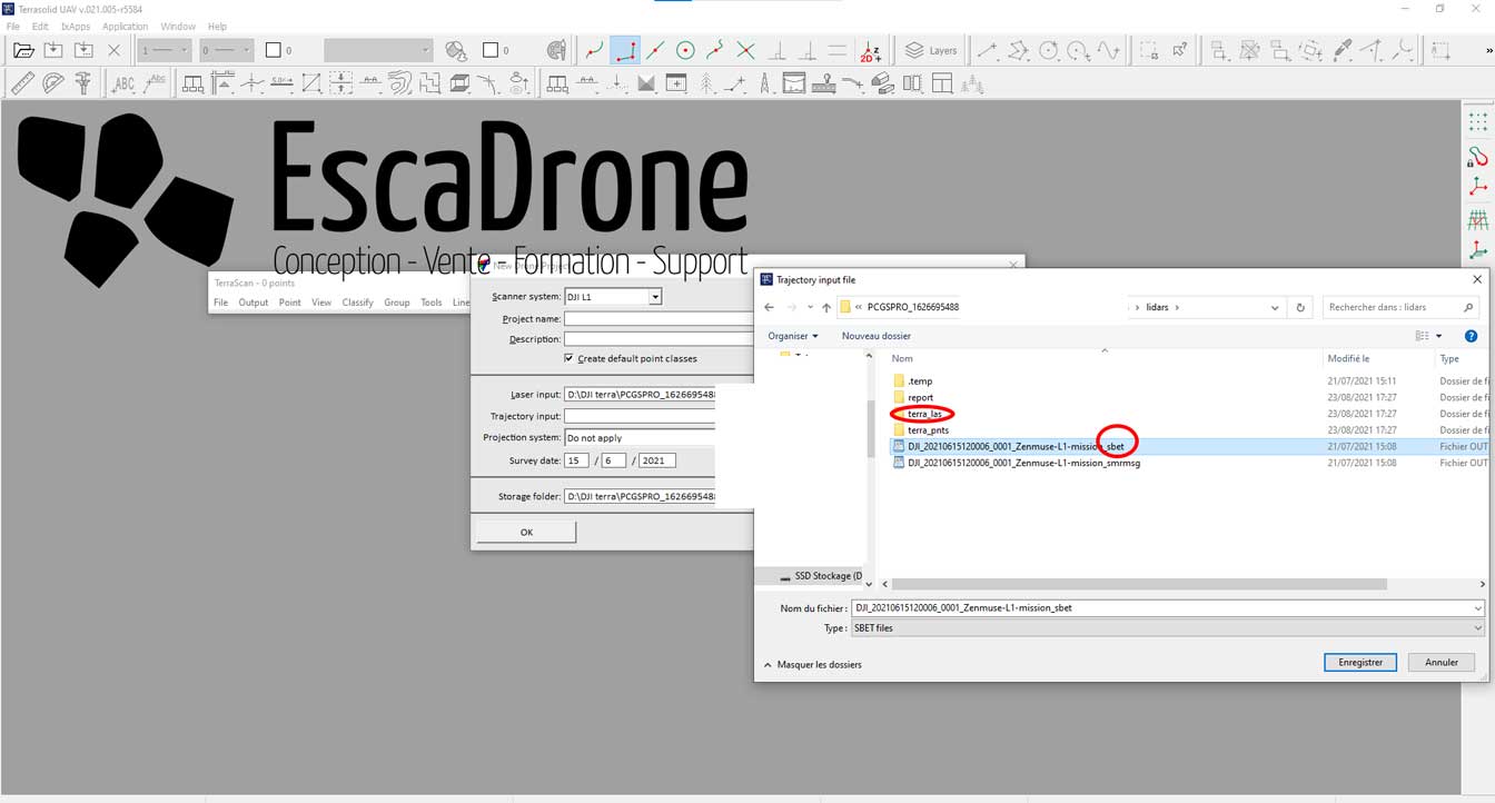 Tutoriel Escadrone : Terrasolid pour traitement lidar DJI L1